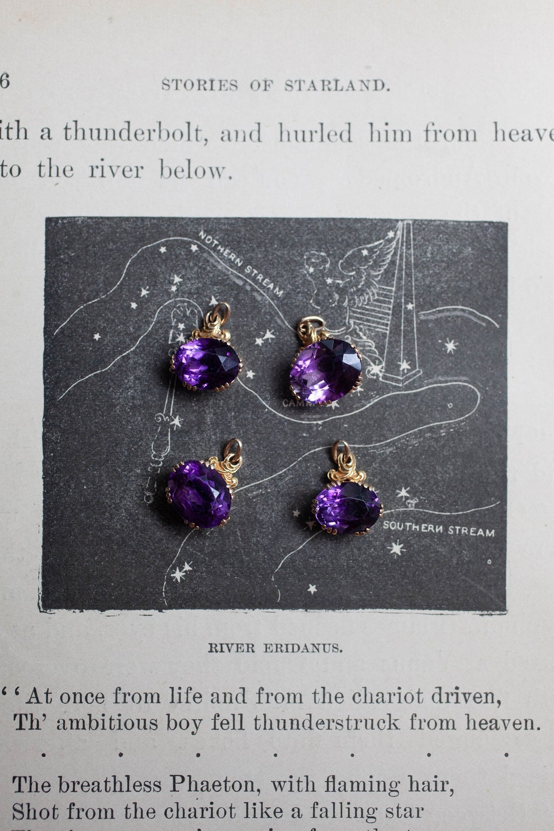 1800s 14k Amethyst Charm, Victorian 14k Charm, Antique 14k Amethyst ...