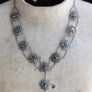 Victorian Sterling Spider Web Necklace, Antique Silver Spider Necklace ...