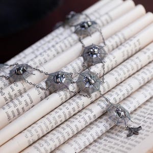 Victorian Sterling Spider Web Necklace, Antique Silver Spider Necklace ...