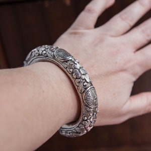 Antique Chinese Silver Hand Carved Bracelet, Antique High Relief ...