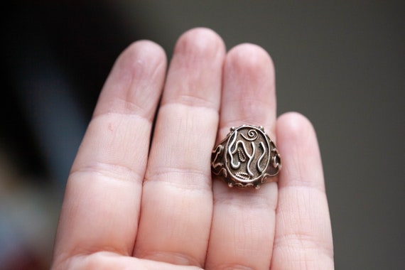 Unique Antique Arabic Silver Ring, Antique Ethnic Sil… - Gem