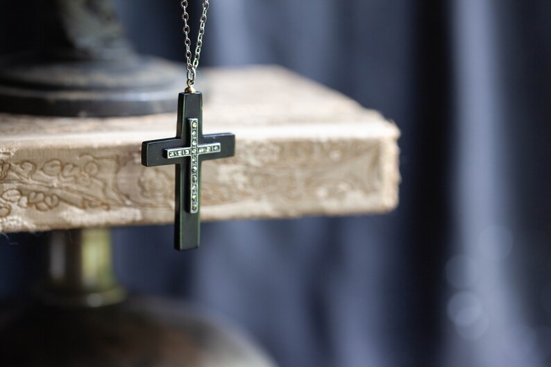 Black Bakelite & Marcasite Cross Black Bakelite Cross - Etsy