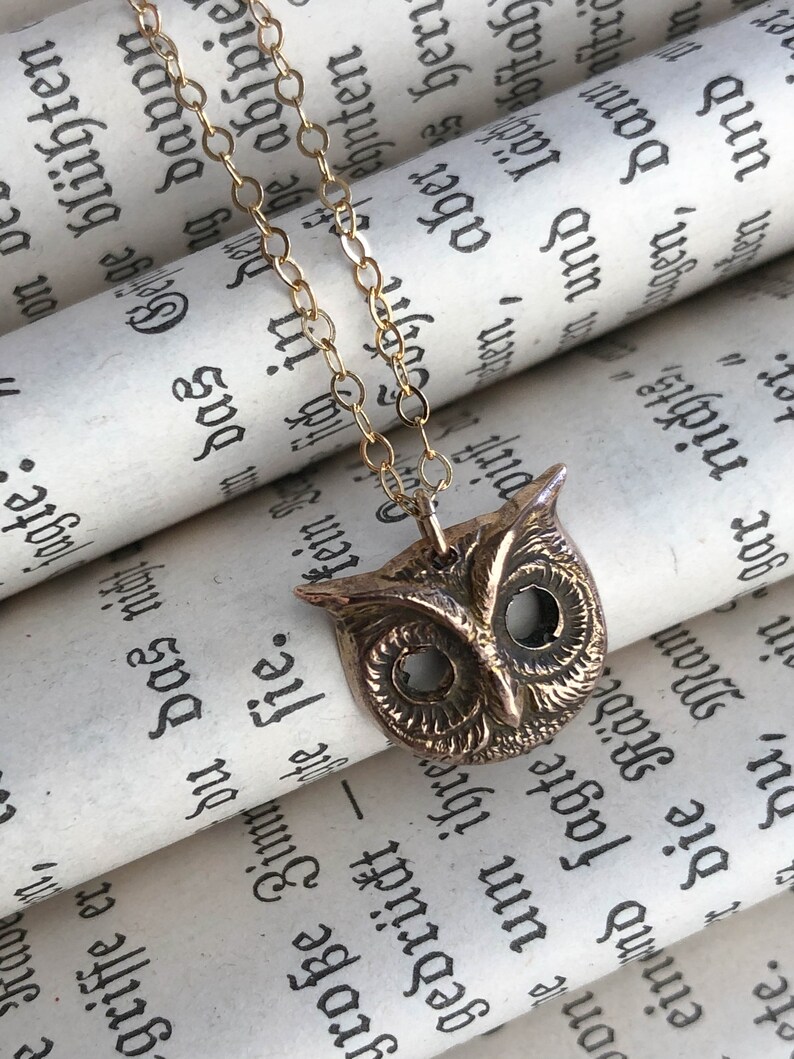 Antique Owl Charm Art Deco Owl Charm Gold Filled Owl Charm | Etsy