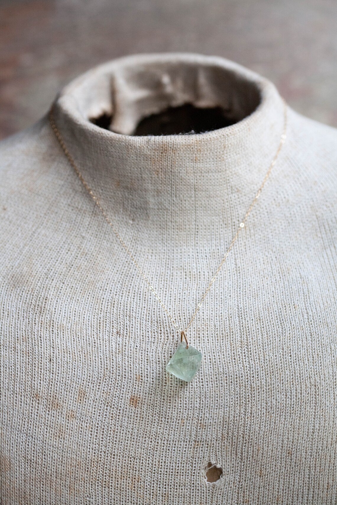 Antique Upcycled 14K Gold & Fluorite Octahedral Crystal, Fluorite Gold ...