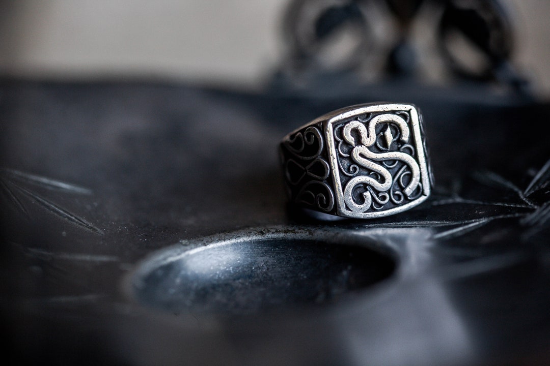 Antique Sterling Ring, Antique Arabic Signet, Sterling Signet Ring ...