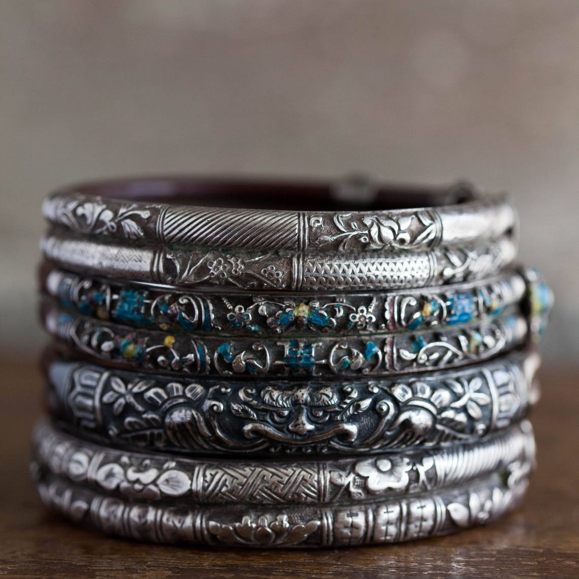 Antique Chinese Export Silver Bangle Chinese Export Silver | Etsy