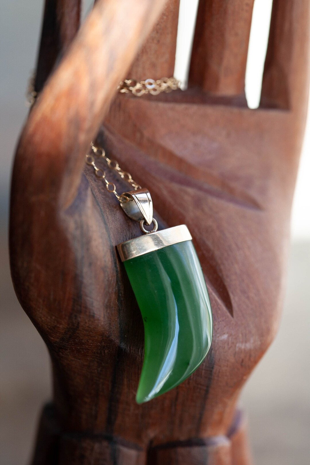 Vintage 14k Jade Tooth Pendant, Vintage 14k Charm, Vintage Jade Charm ...