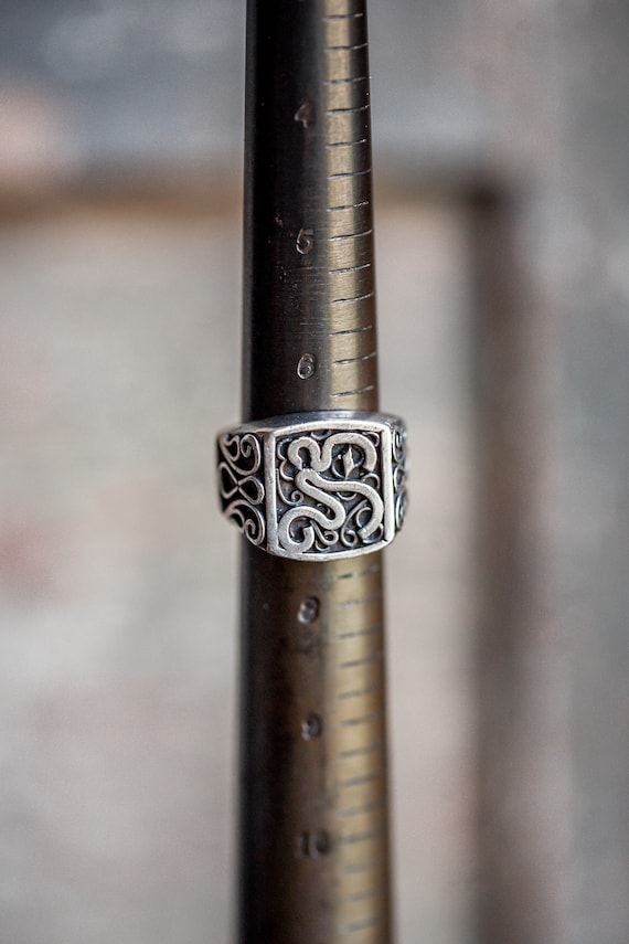 Antique Sterling Ring, Antique Arabic Signet, Sterlin… - Gem