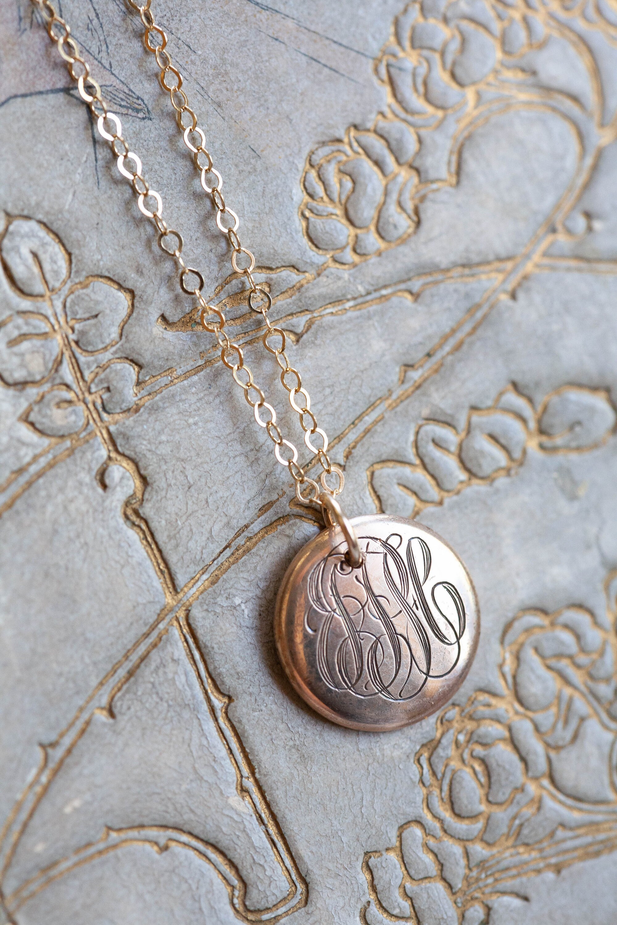 Victorian Monogram Charm Antique Gold Filled JHC Charm - Etsy