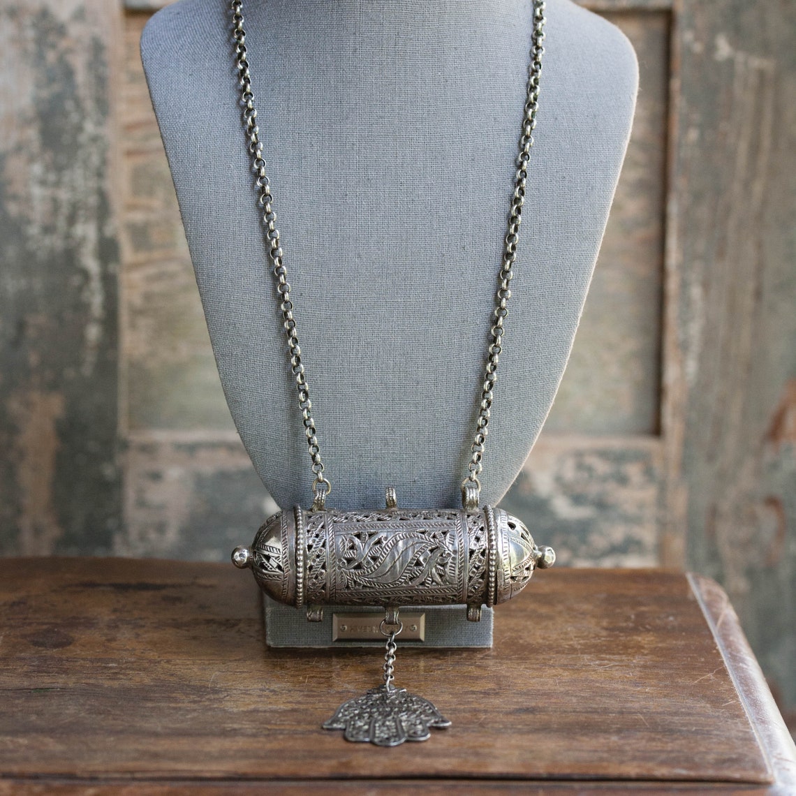 HUGE Antique Bedouin Prayer Box Necklace, Antique Taviz Ta'wiz Amulet ...