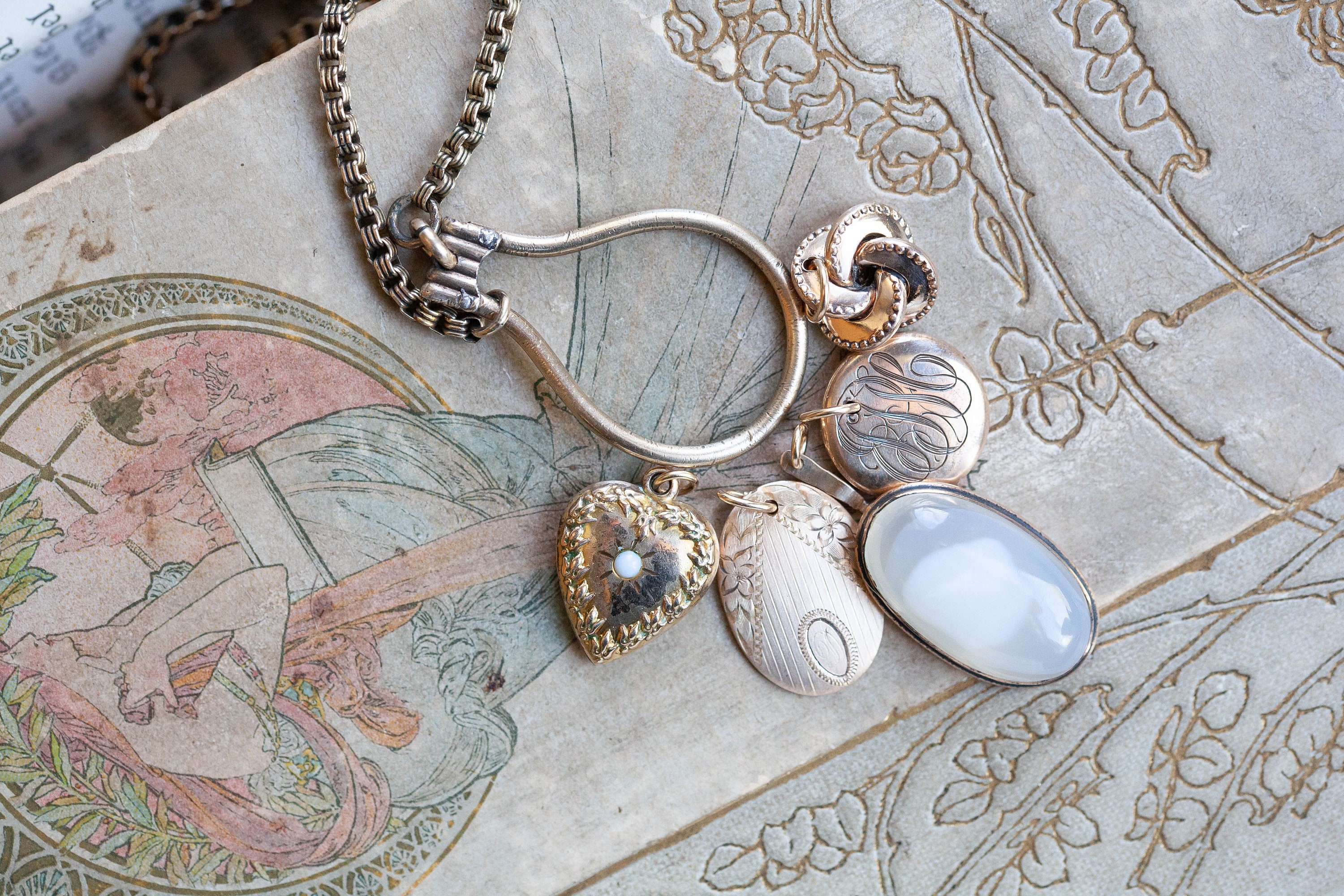 Victorian Monogram Charm Antique Gold Filled JHC Charm - Etsy