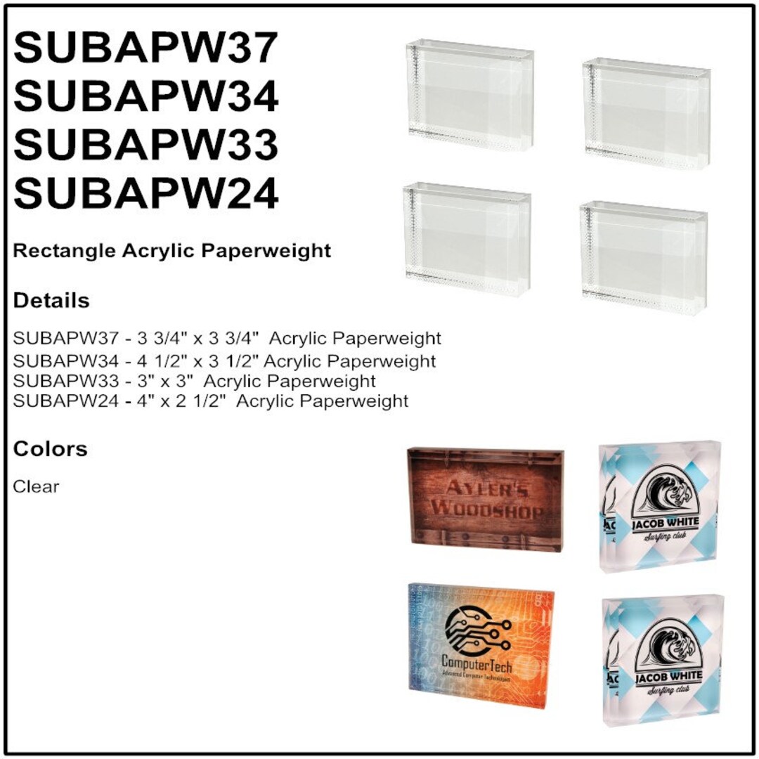 Photos Printed on Acrylic Paperweight Crystal - Personalize Acrylic ...