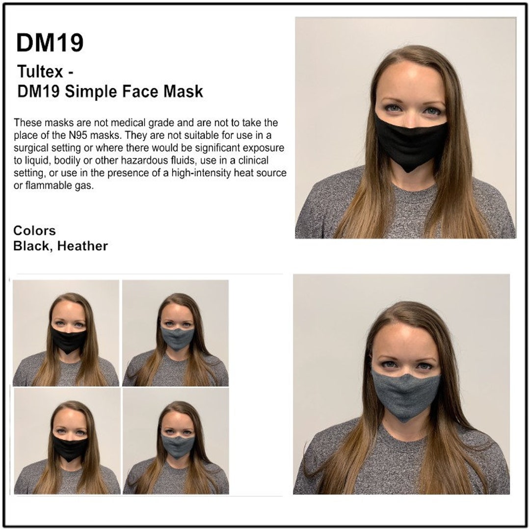Custom Simple Face Masks Customize/ Personalize Tultex Simple Masks ...