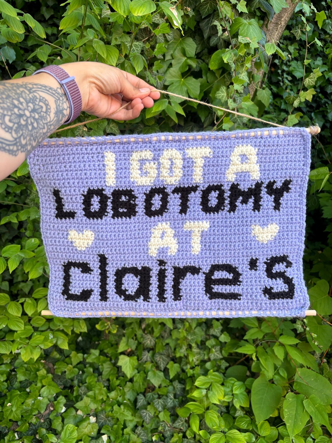 I Got a Lobotomy at Claire’s Crochet Tapestry Pattern - Etsy
