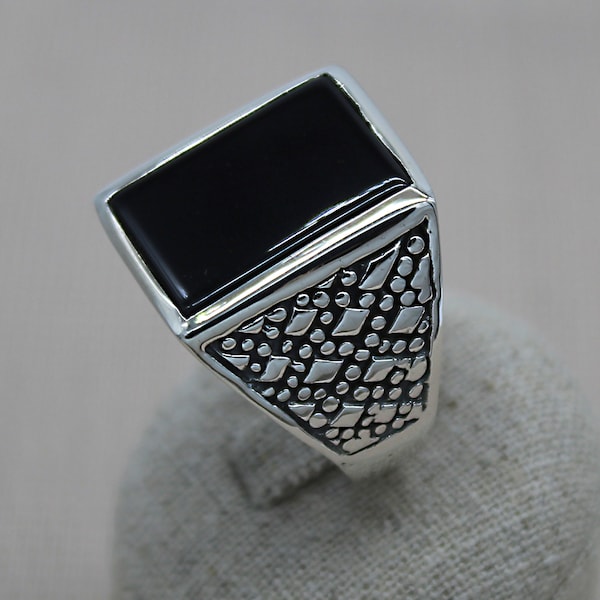 Large Rectangular Onyx Ring - Etsy