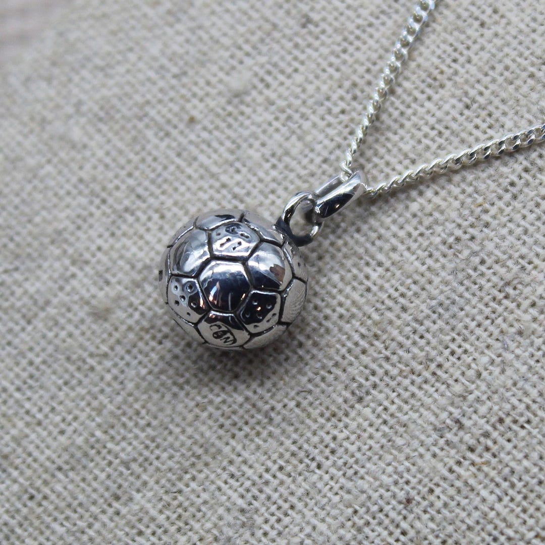 Sterling Silver 925 Football Ball Pendant – Sport Jewelry for Men ...