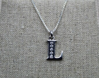 Letter L Necklace - Etsy