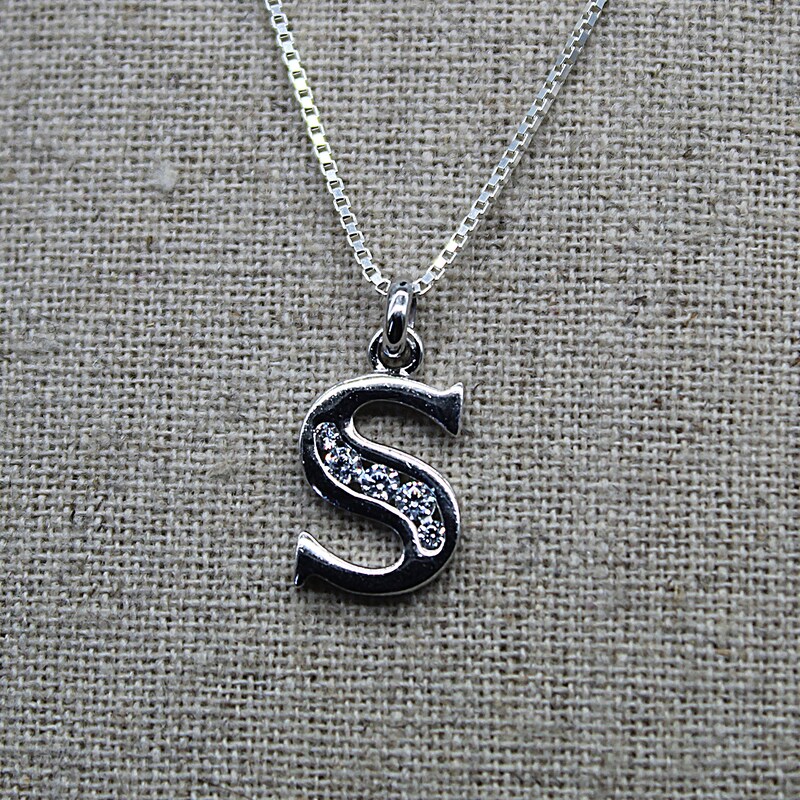 Letter S Necklace - Etsy