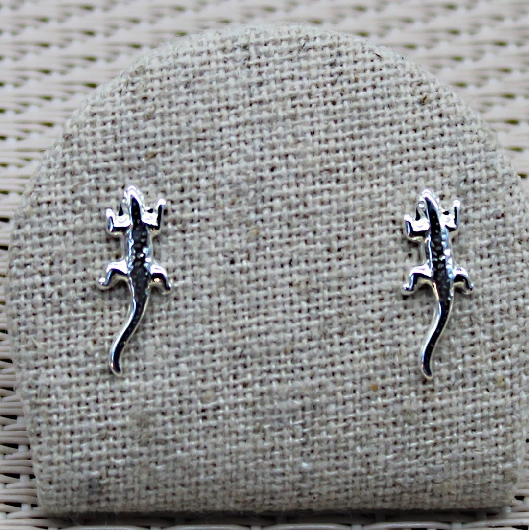 Lizard Earrings, Ear Studs for Women, 925 Silver Earrings, Reptile ...