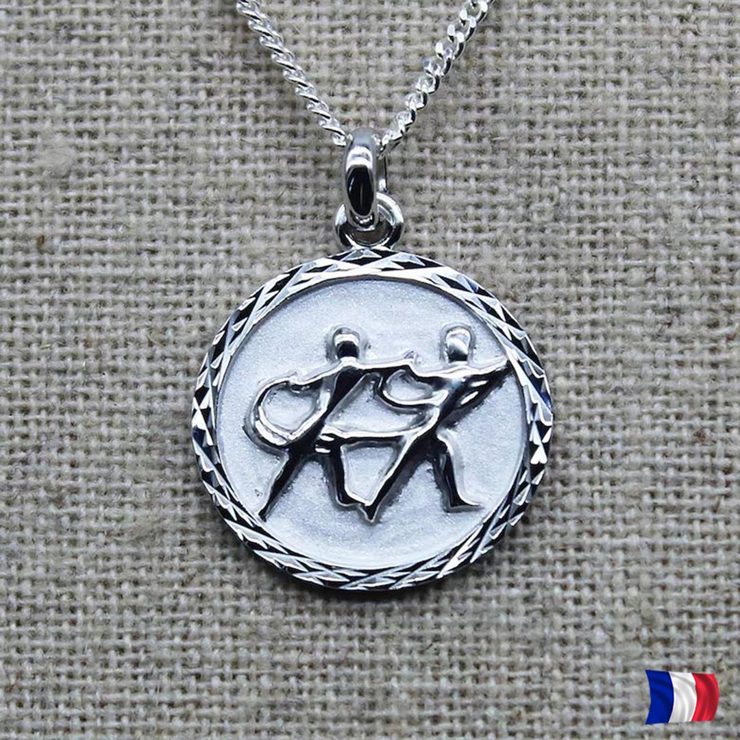 Zodiac Sign Pendant Solid 925. Gemini Astrology Necklace Unisex. Chain ...