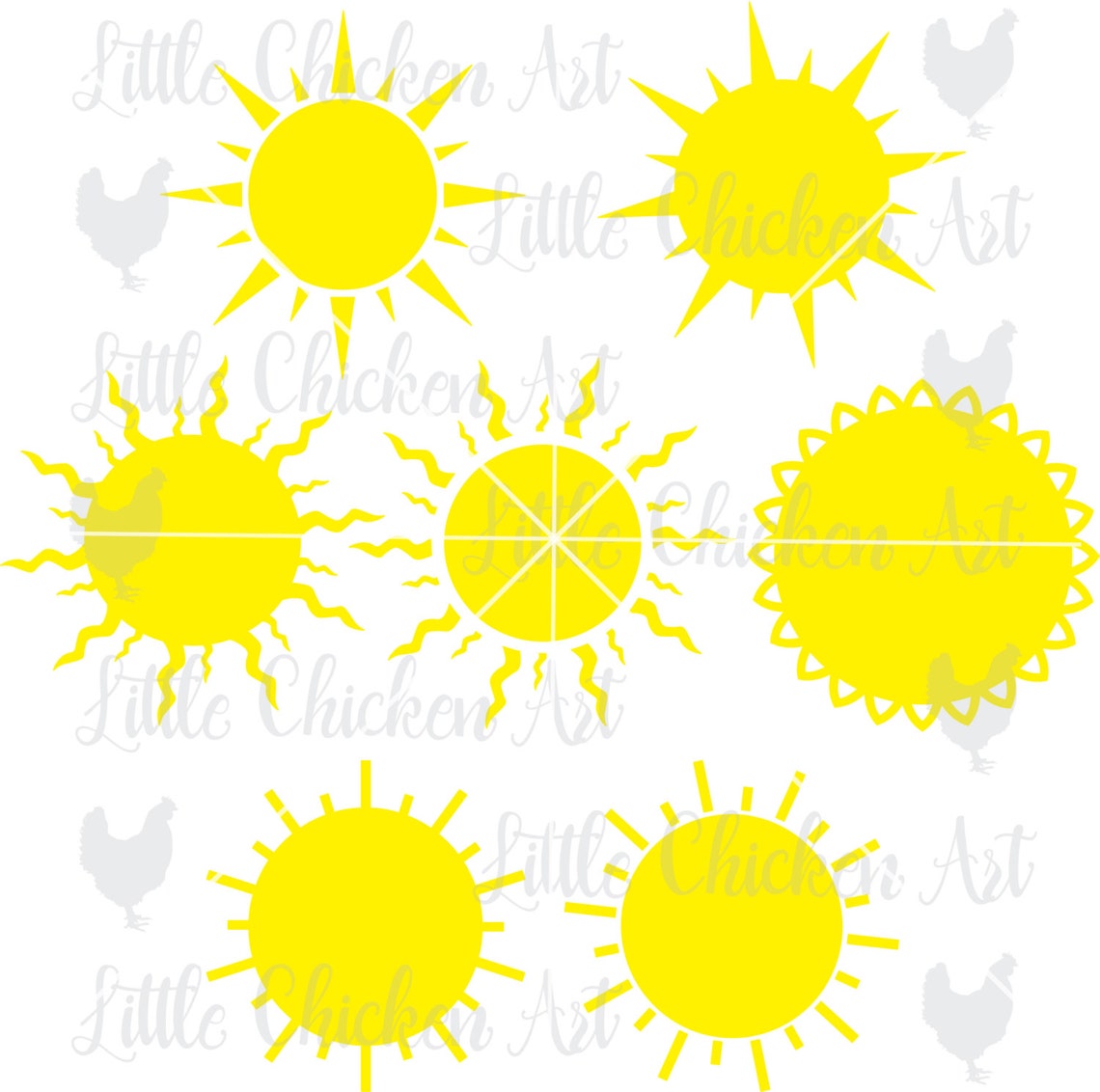 Sun Bundle, Cut Files, Clip Art, Silhouette Cameo, Cricut, Brother ...