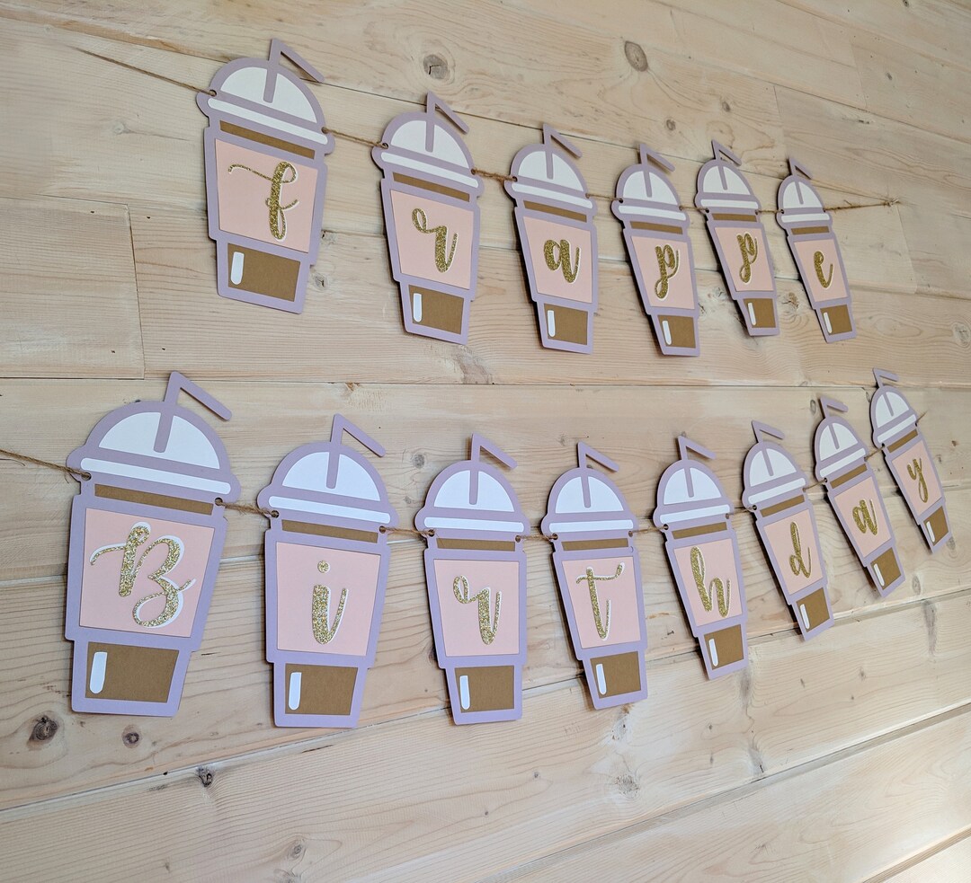 Frappe Birthday Coffee Banner - Etsy