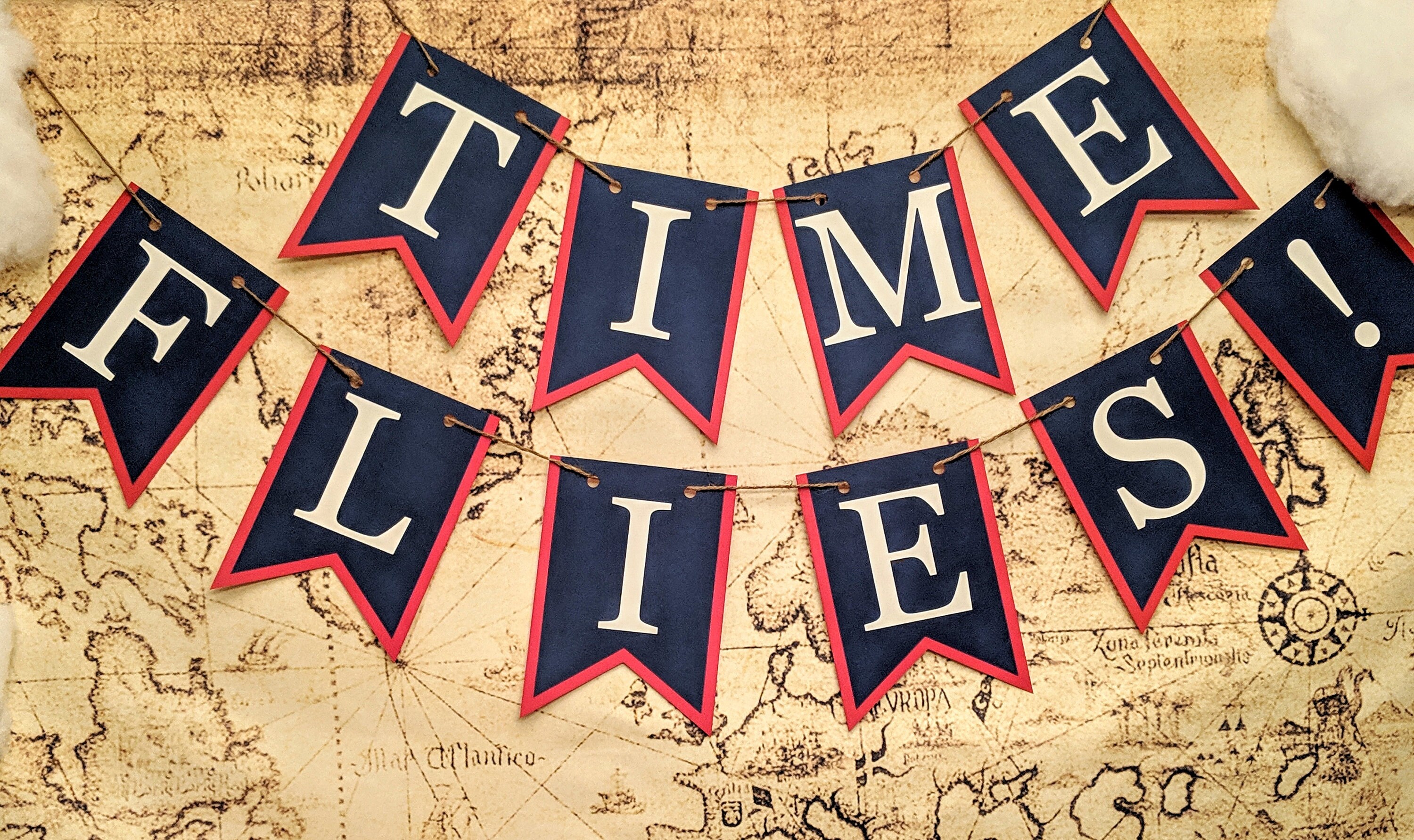 Time Flies Vintage Airplane Party Banner | Etsy