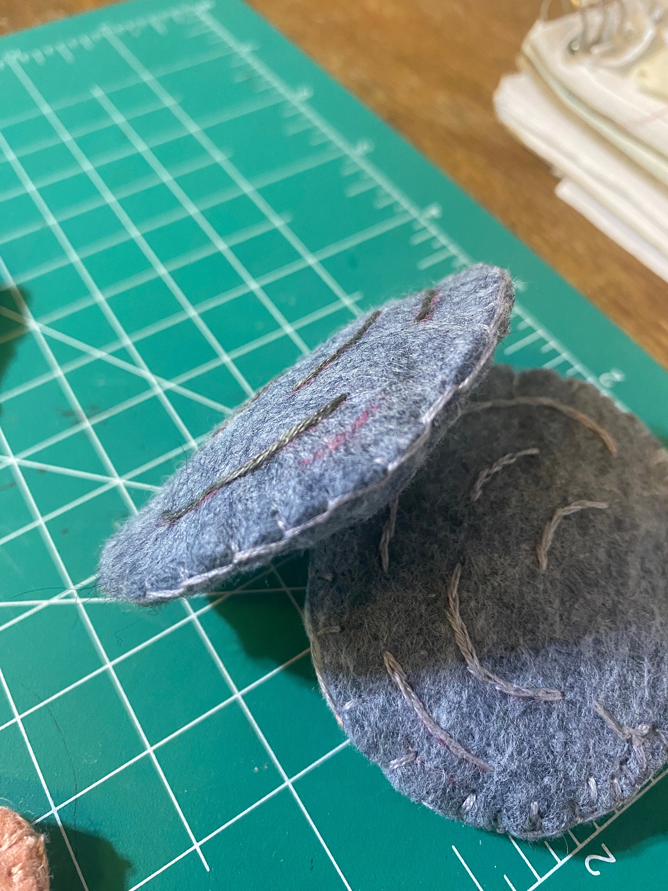 Wool Felt Wool Clams Removable Clam Meat Set of 3 Play Foods Handmade ...