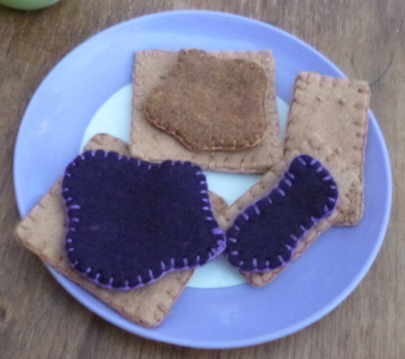 Wool Felt Graham Cracker's With Peanut Butter and Jelly Play Foods ...