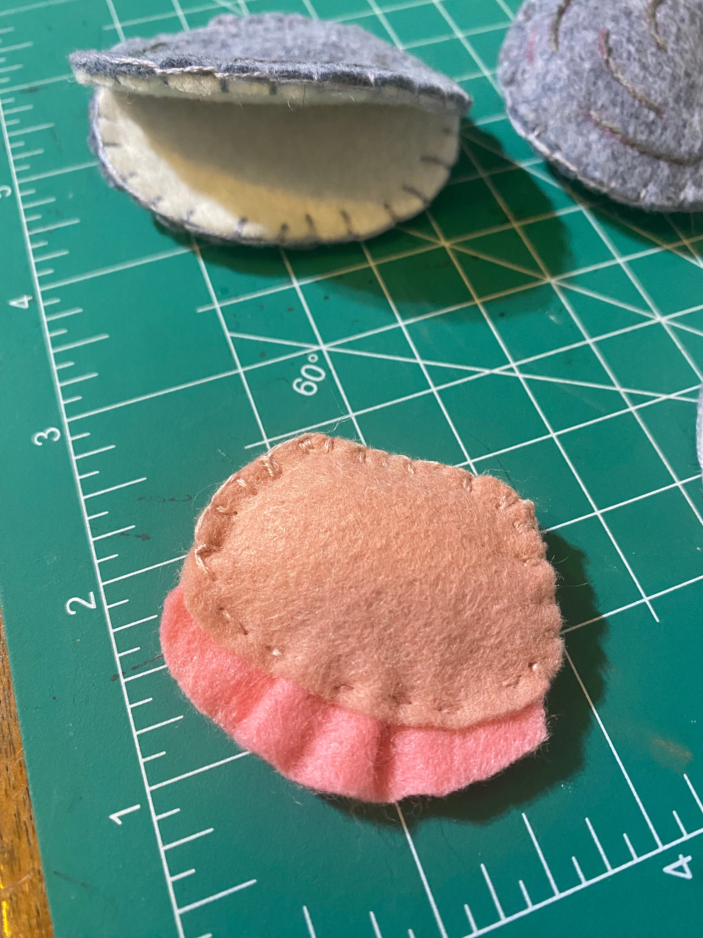 Wool Felt Wool Clams Removable Clam Meat Set of 3 Play Foods Handmade ...