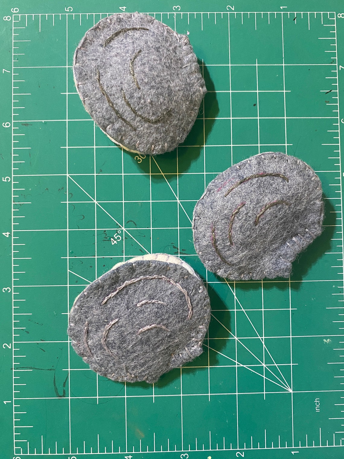 Wool Felt Wool Clams Removable Clam Meat Set of 3 Play Foods Handmade ...