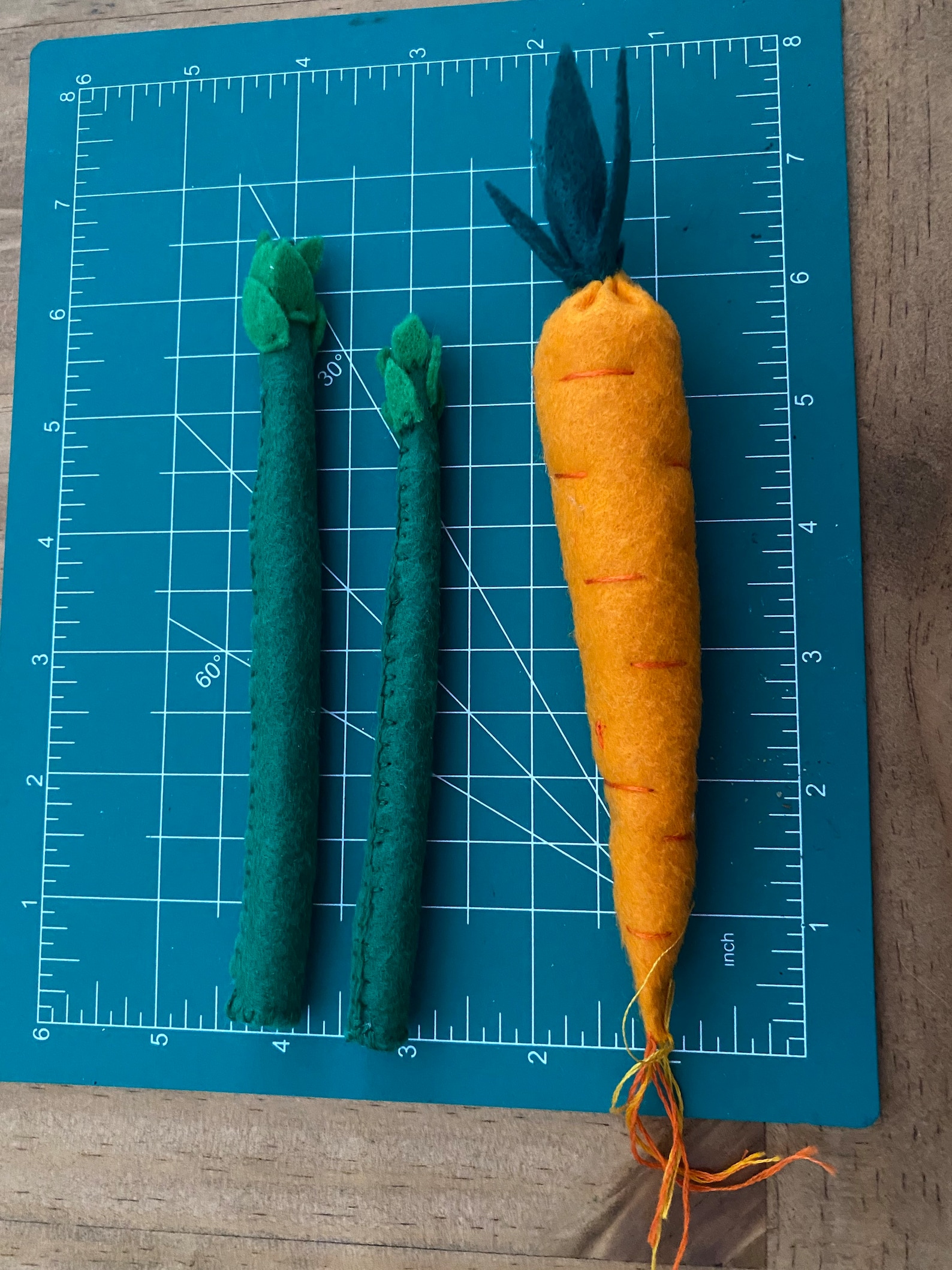 Wool Felt Salmon and Veggie Play Foods Handmade Hand Stitched - Etsy