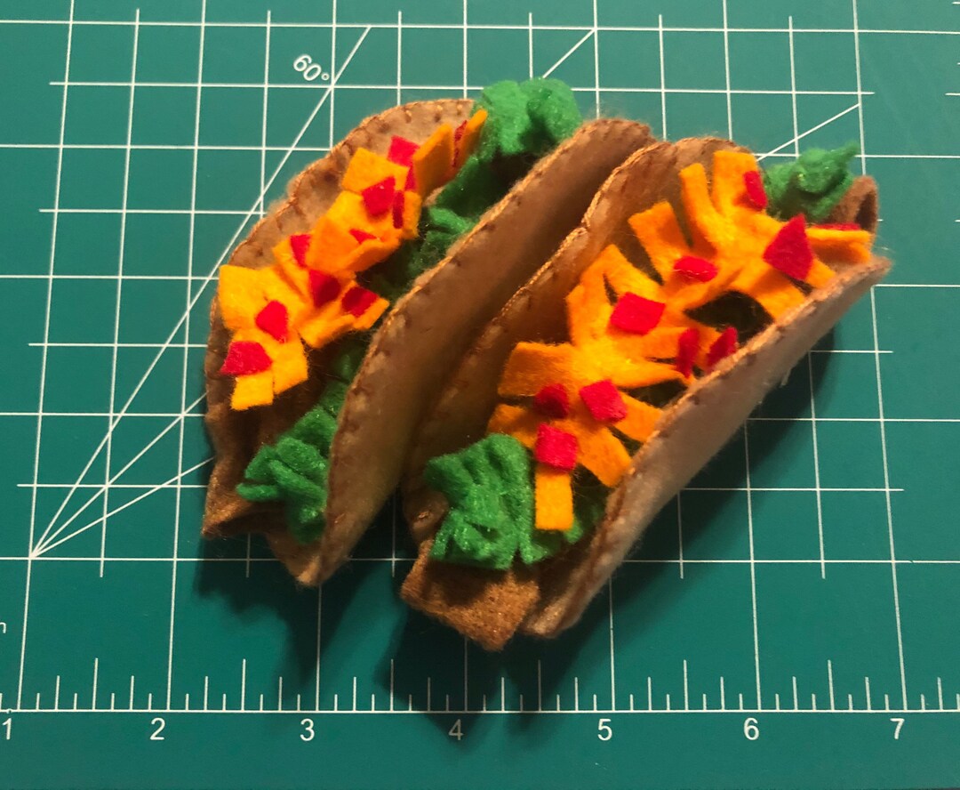 Felt Taco 2 Beef Tacos With Cheese and Lettuce - Etsy