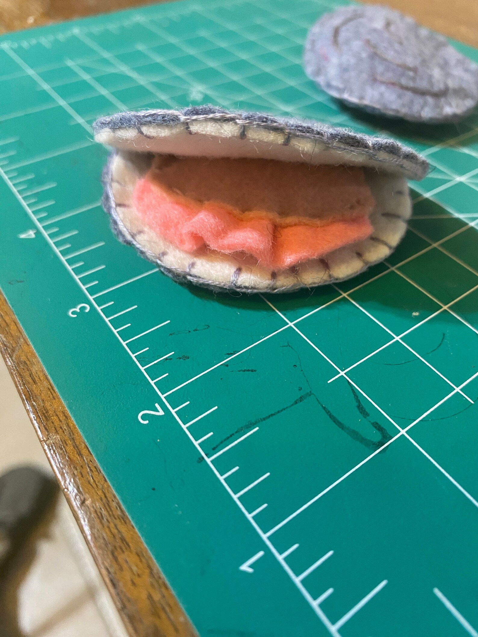 Wool Felt Wool Clams Removable Clam Meat Set of 3 Play Foods Handmade ...