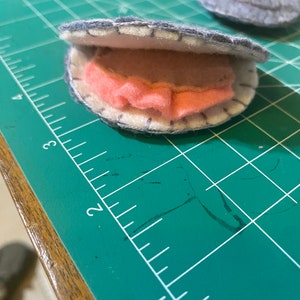 Wool Felt Wool Clams Removable Clam Meat Set of 3 Play Foods Handmade ...