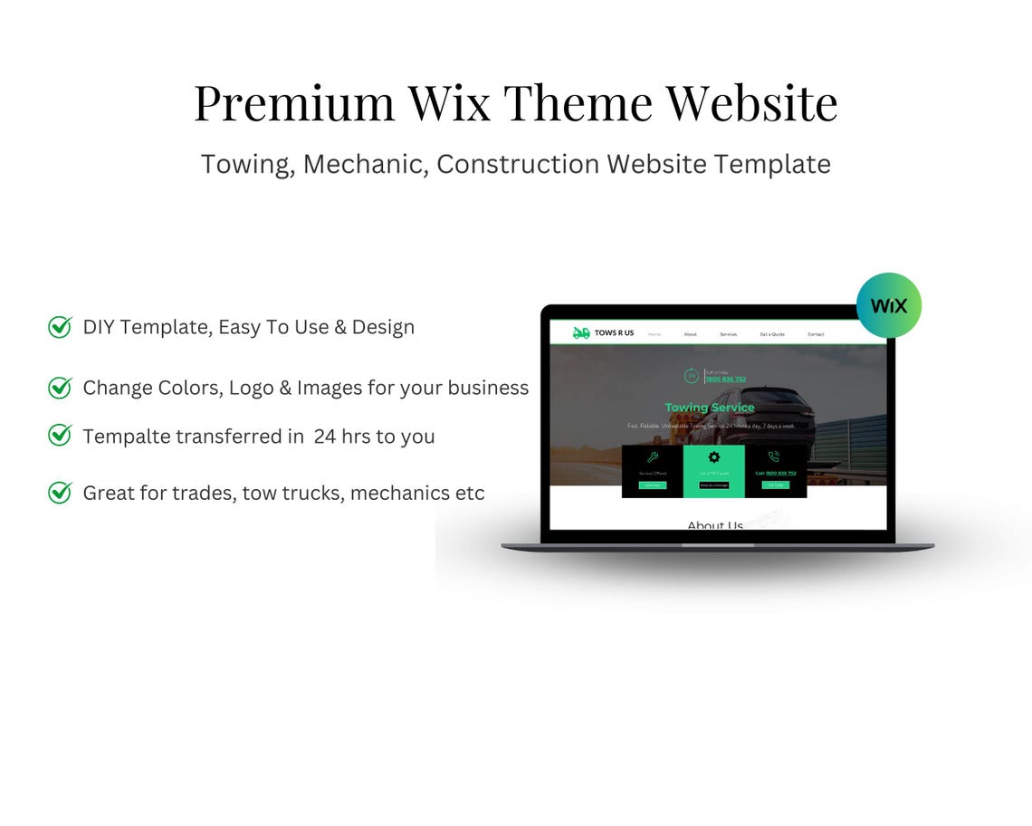 WIX WEBSITE, Tow Truck Website Theme, MECHANIC Website Theme, Trades ...