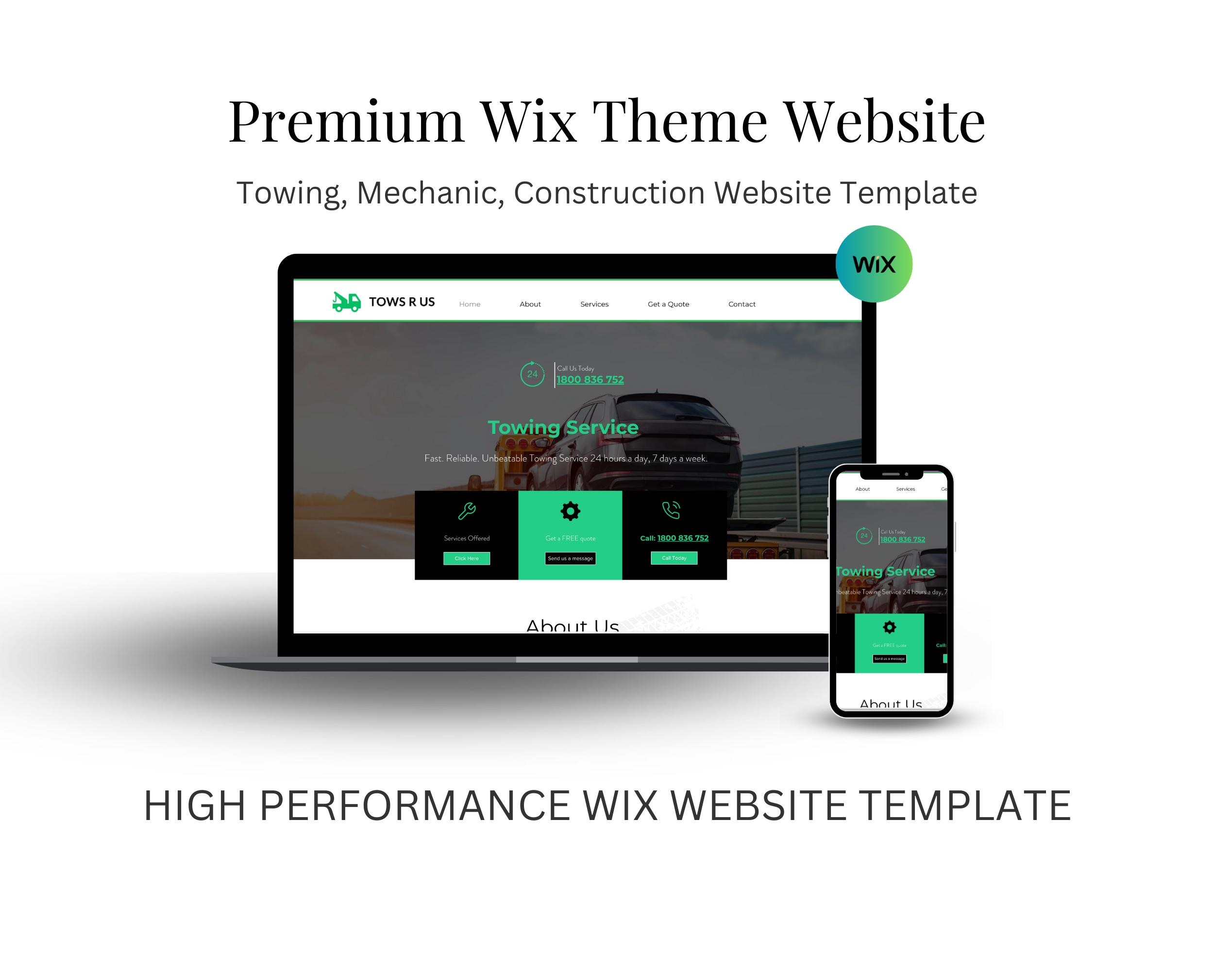WIX WEBSITE, Tow Truck Website Theme, MECHANIC Website Theme, Trades ...