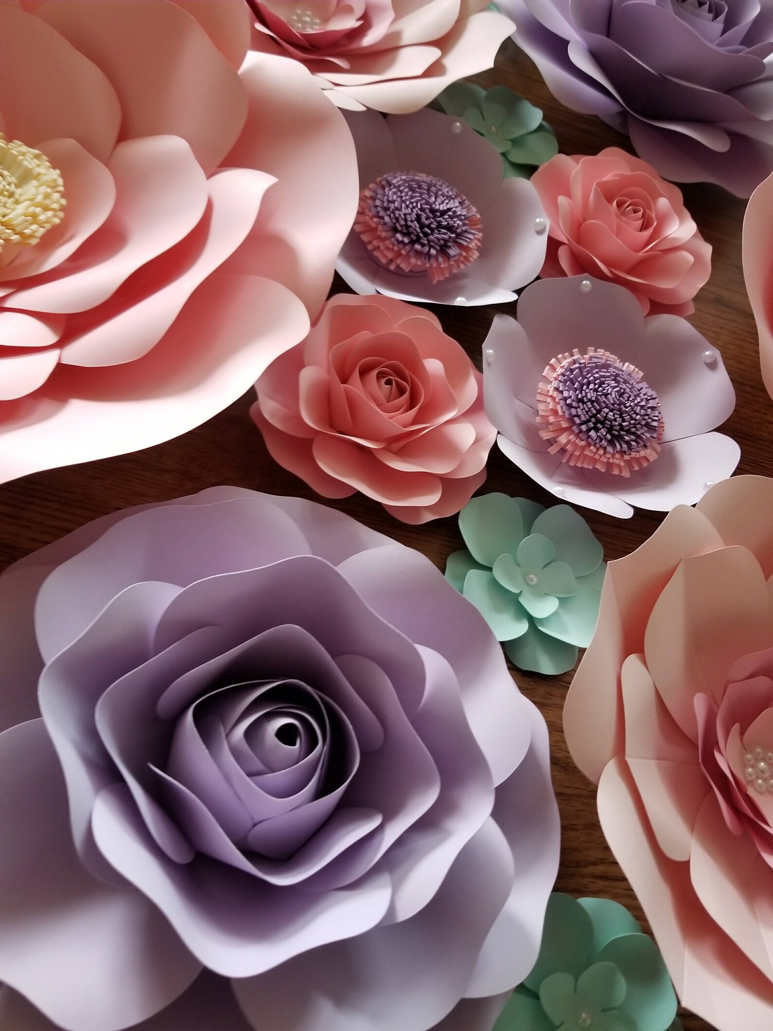 Set Paper Flowers Backdrops Personalized Wall Paper Flowers - Etsy