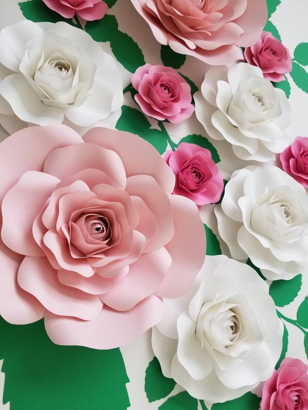 Set Paper Flowersrosesnursery Decorpaper - Etsy