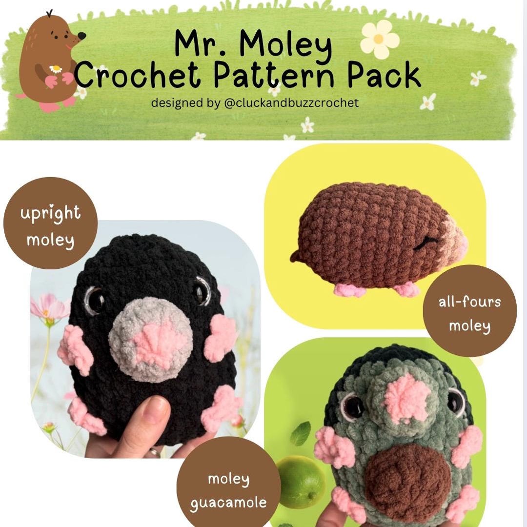 Mr. Moley Crochet Pattern Pack - Etsy