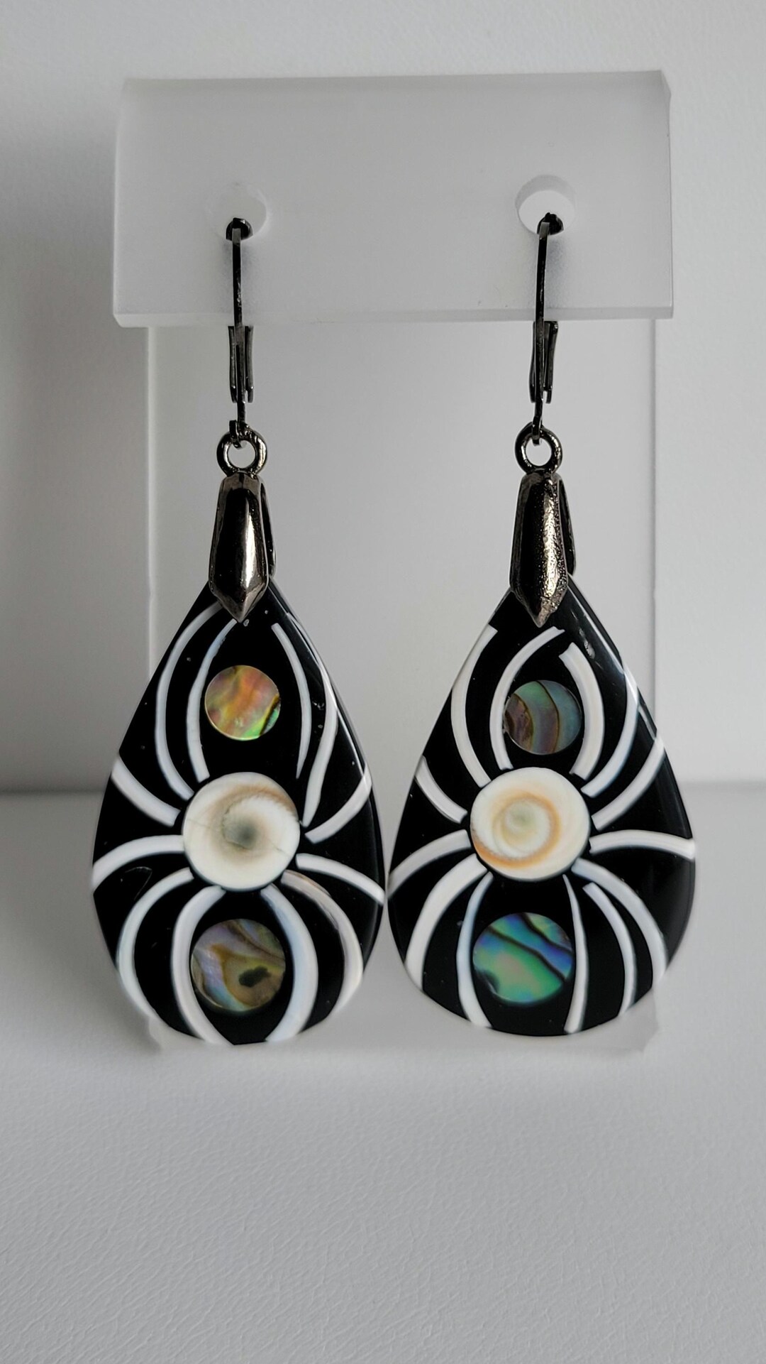 Shiva, Paua, Mother-of-pearl Shells Spider Earrings #2409 - Etsy
