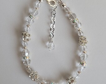 Clear Swarovski Crystal, Egyptian Glass & Sterling Bracelet 2312 - Etsy