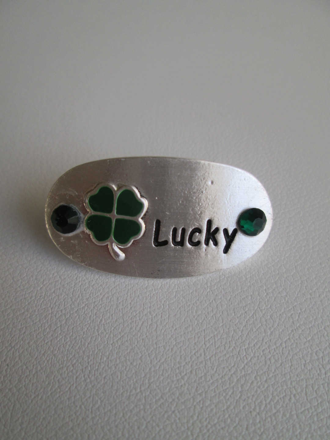 Épingle argentée n 2 trèfle Lucky et broche ovale en cristal - Etsy France