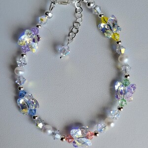 Swarovski Crystal Clear AB Butterflies and Beads, Czech Pastel Crystals, Freshwater Pearls ...