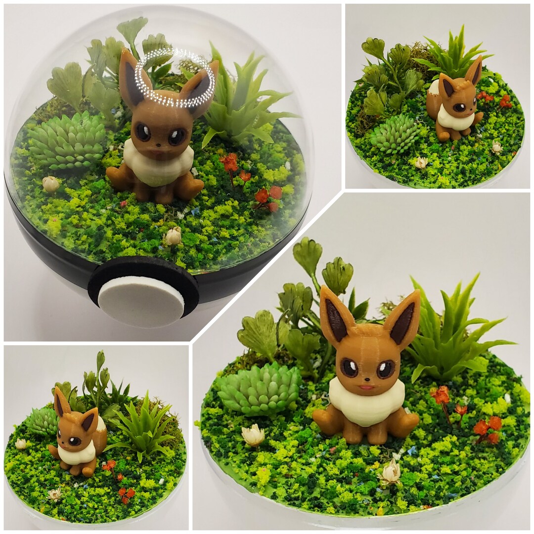 Eevee Poke'rarium 3in, Pokemon Pokeball Terrarium, With Stand - Etsy