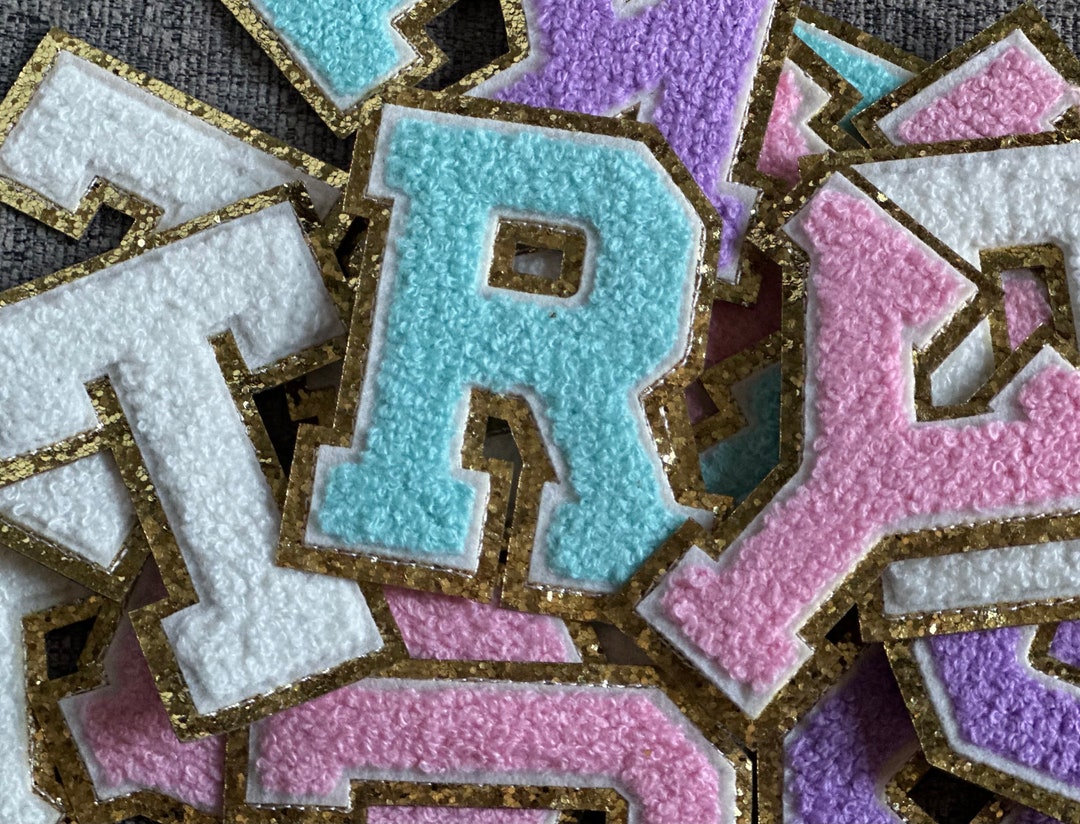 Pastel Chenille Letter Patch/3.1" Chenille Patch/pastel Chenille Patch ...