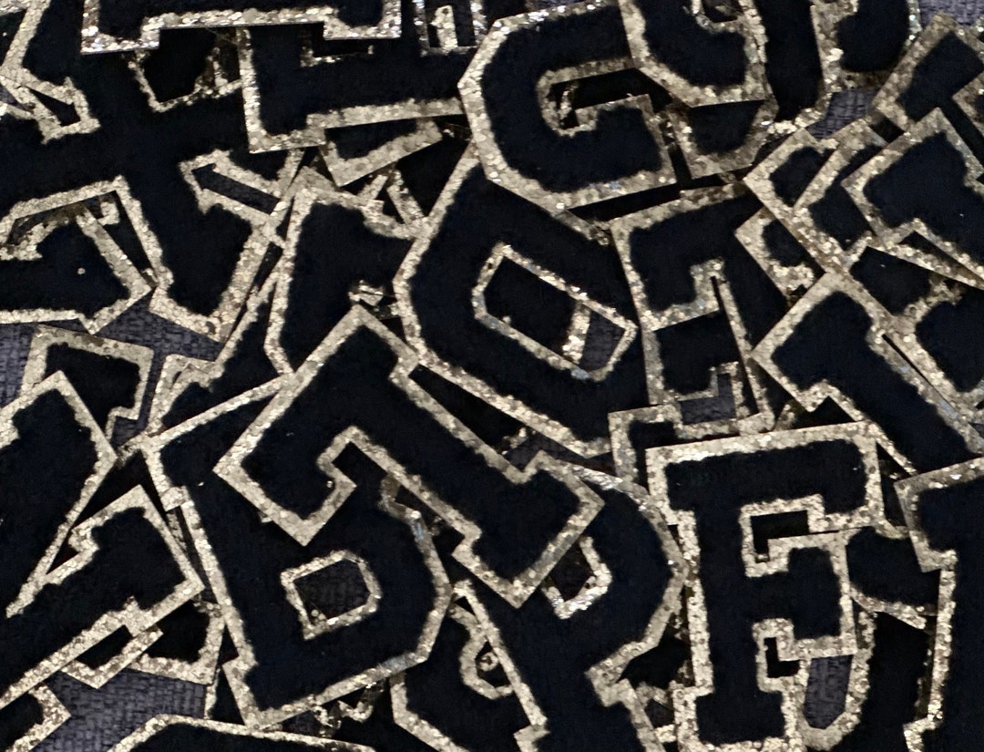 Black Chenille Letter Patch/2.25" Chenille Patch/black Chenille Patch - Etsy