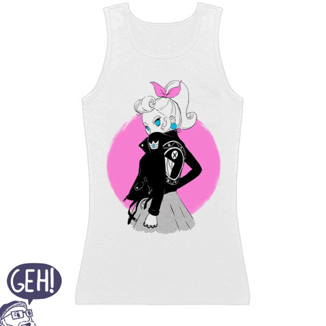 The Chomp Stomper Princess Peach WHITE Tank Top Super Mario Bros Luigi ...