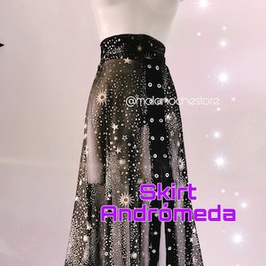 Maxi Skirt Andromeda, Dark, Goth, Astral, Gothic Clothing, Black Maxi ...