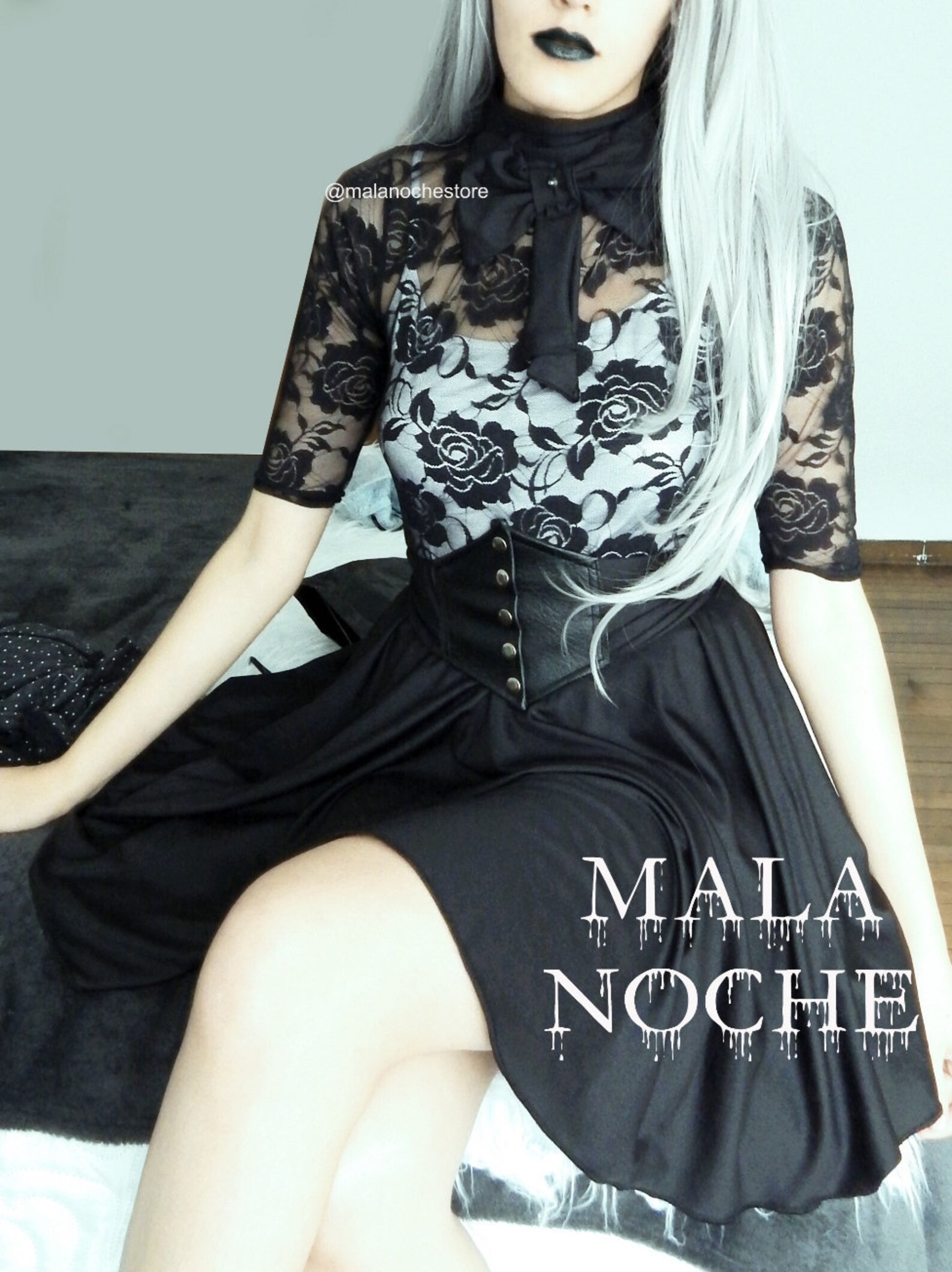 Ramona Dress Goth Dress Lace Dress Witch Top Gothic - Etsy